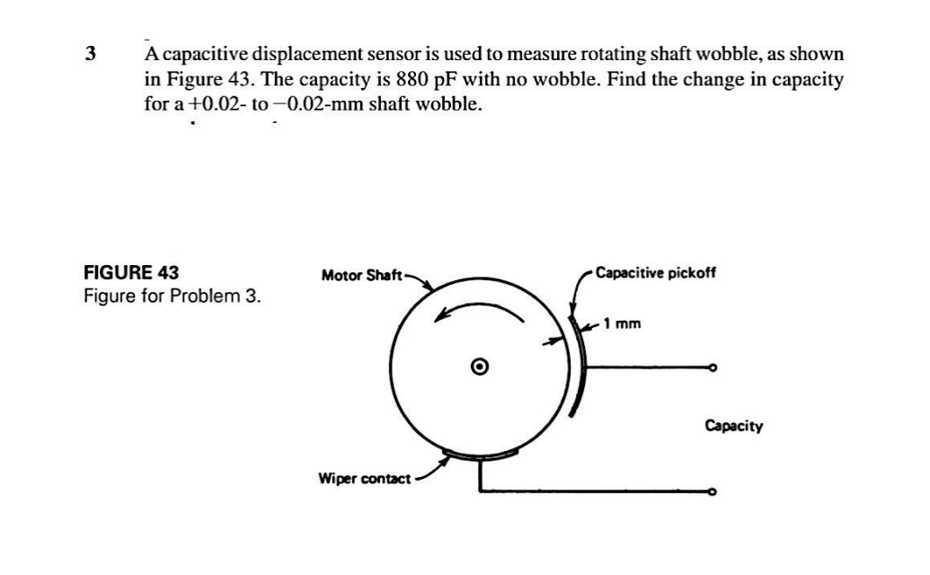 Solved 3 A capacitive displacement sensor is used to measure | Chegg.com