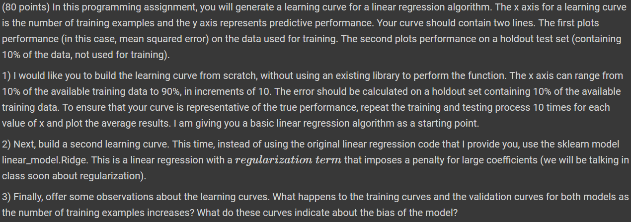 Solved (80 points) In this programming assignment, you will | Chegg.com