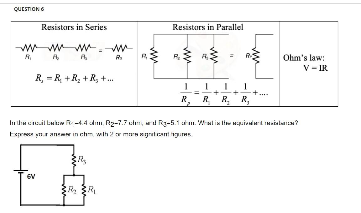 Solved In the circuit below R1=4.4 ohm, R2=7.7 ohm, and | Chegg.com