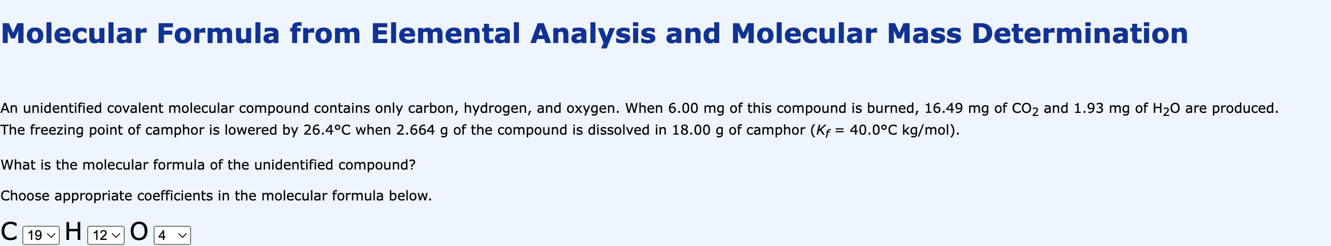 Solved Molecular Formula from Elemental Analysis and | Chegg.com