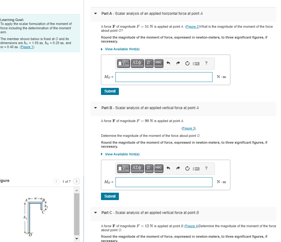 Part A - Scalar analysis of an applied horizontal | Chegg.com