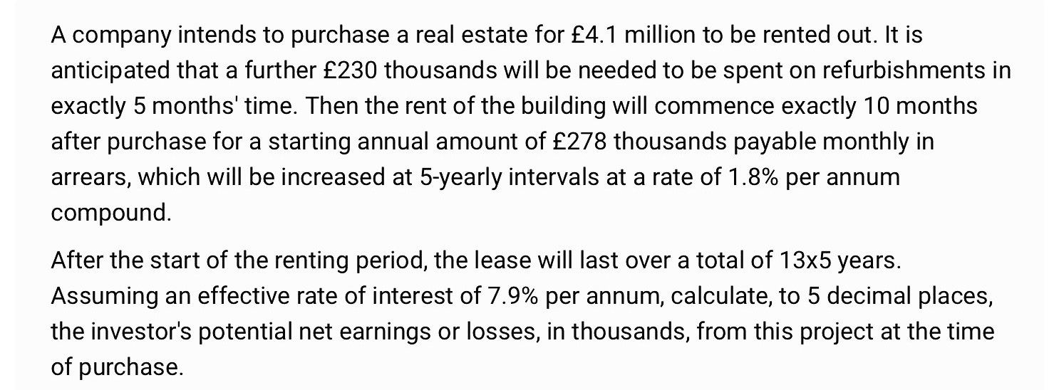 Solved A company intends to purchase a real estate for £4.1 | Chegg.com