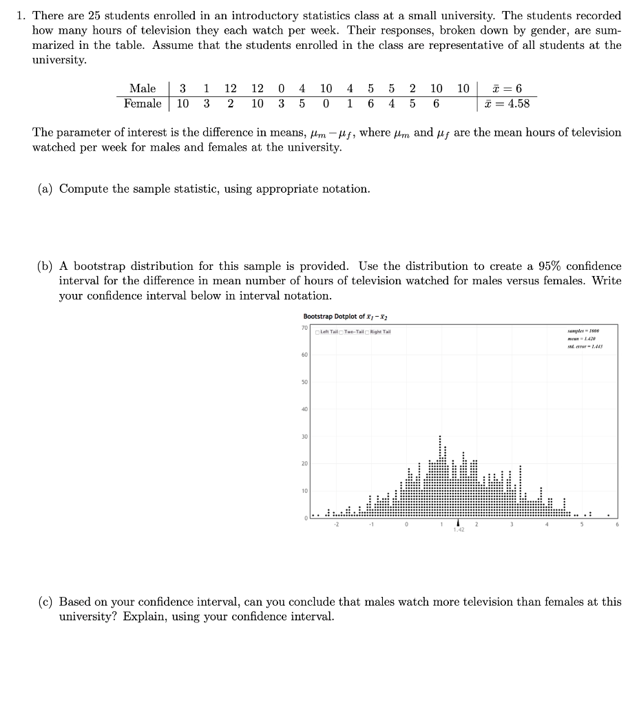 Solved 1. There are 25 students enrolled in an introductory | Chegg.com