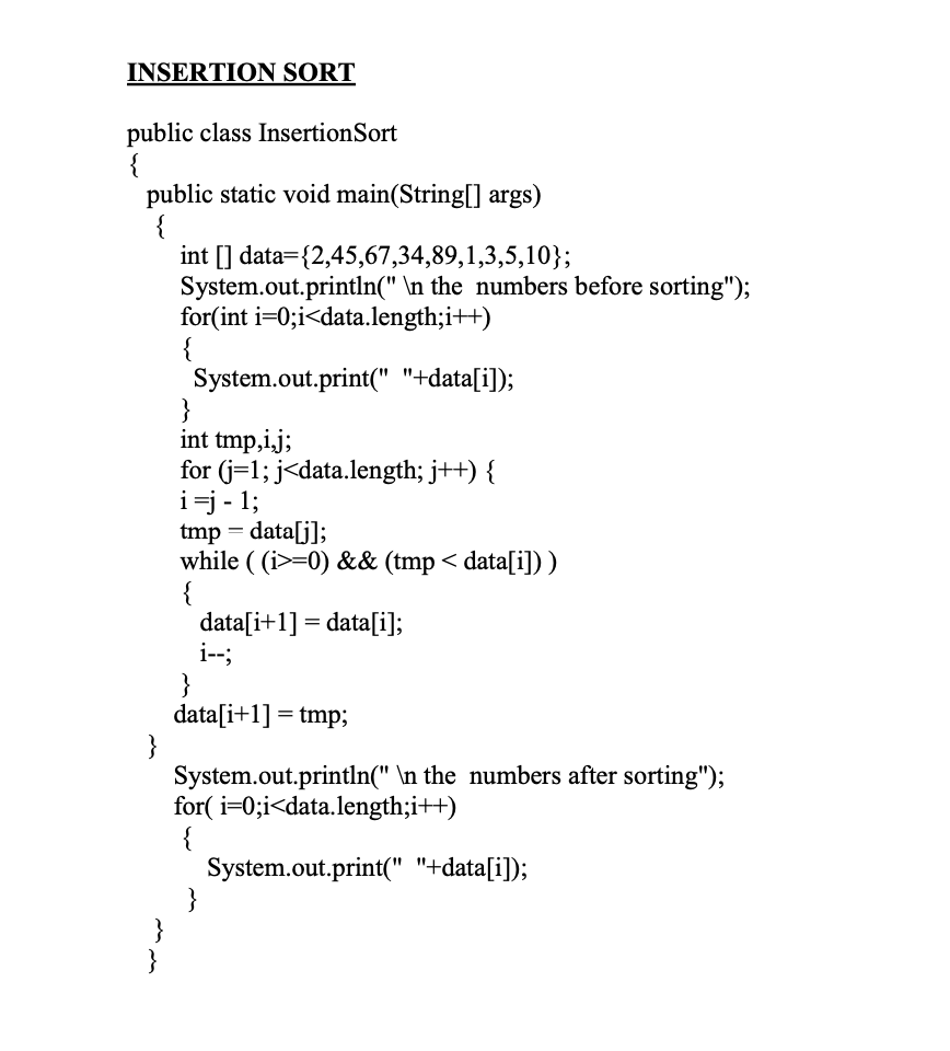Solved BUBBLE SORT public class BubbleSort { public static | Chegg.com
