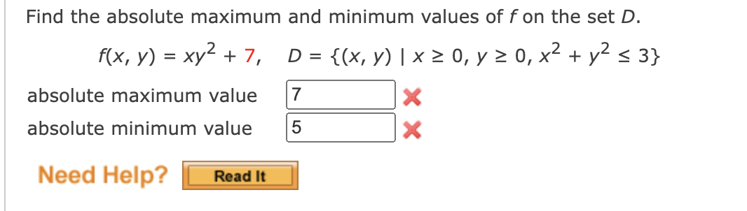 Solved Find the absolute maximum and minimum values of f on | Chegg.com