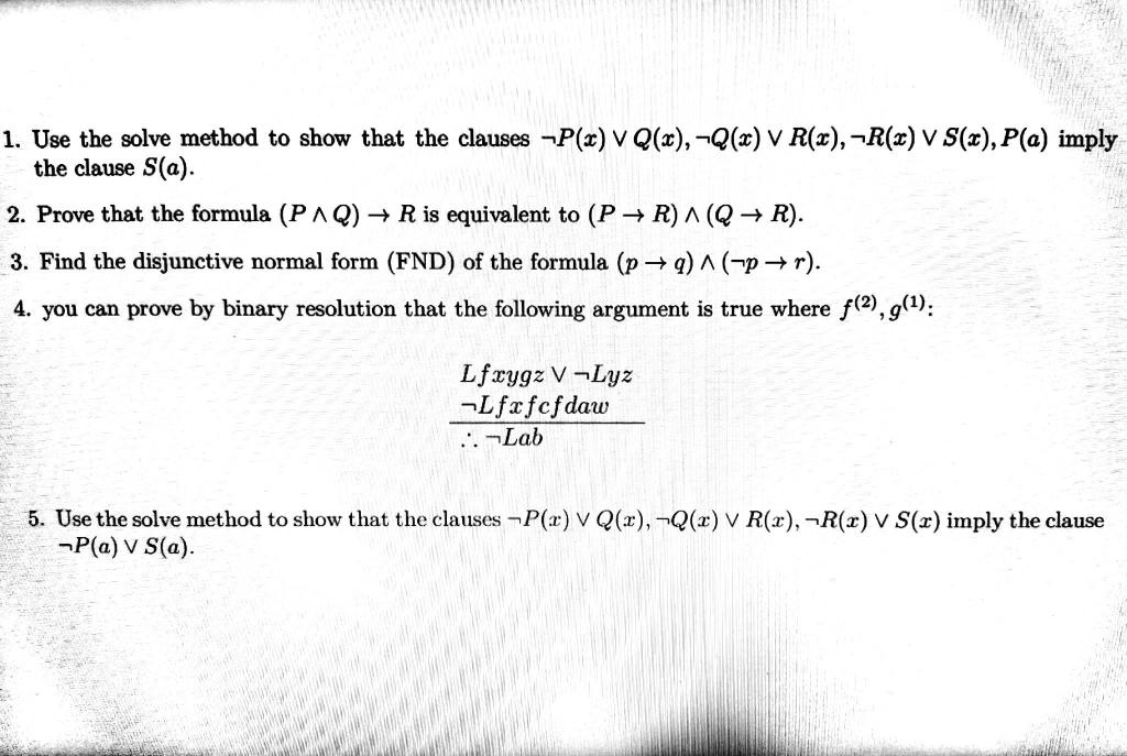 Solved Subject: computational logic Solve only exercise | Chegg.com