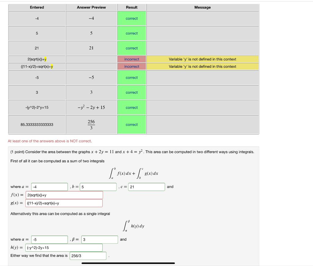 Solved Entered Answer Preview Result Message -4 correct 5 5 | Chegg.com