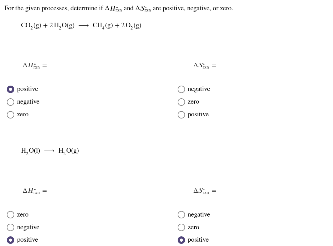 Solved For the given processes, determine if AHxn and ASixn | Chegg.com