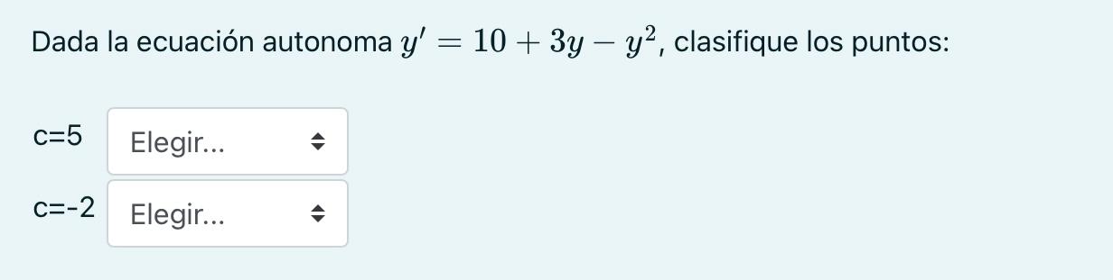 Given the autonomous equation, classify the points c | Chegg.com