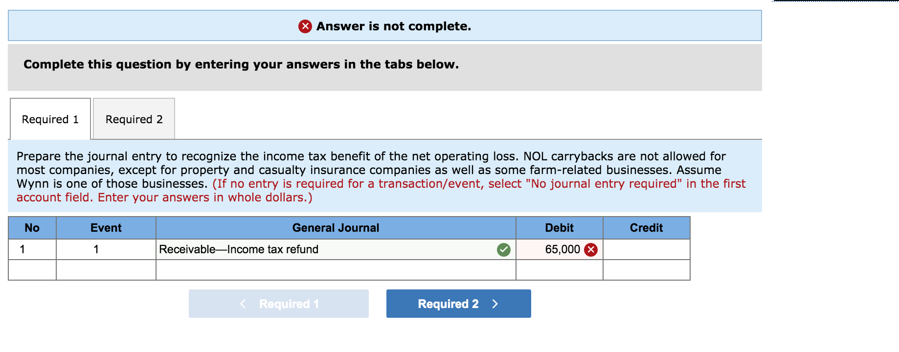 Solved Exercise 16-24 (Algo) Net operating loss carryback | Chegg.com