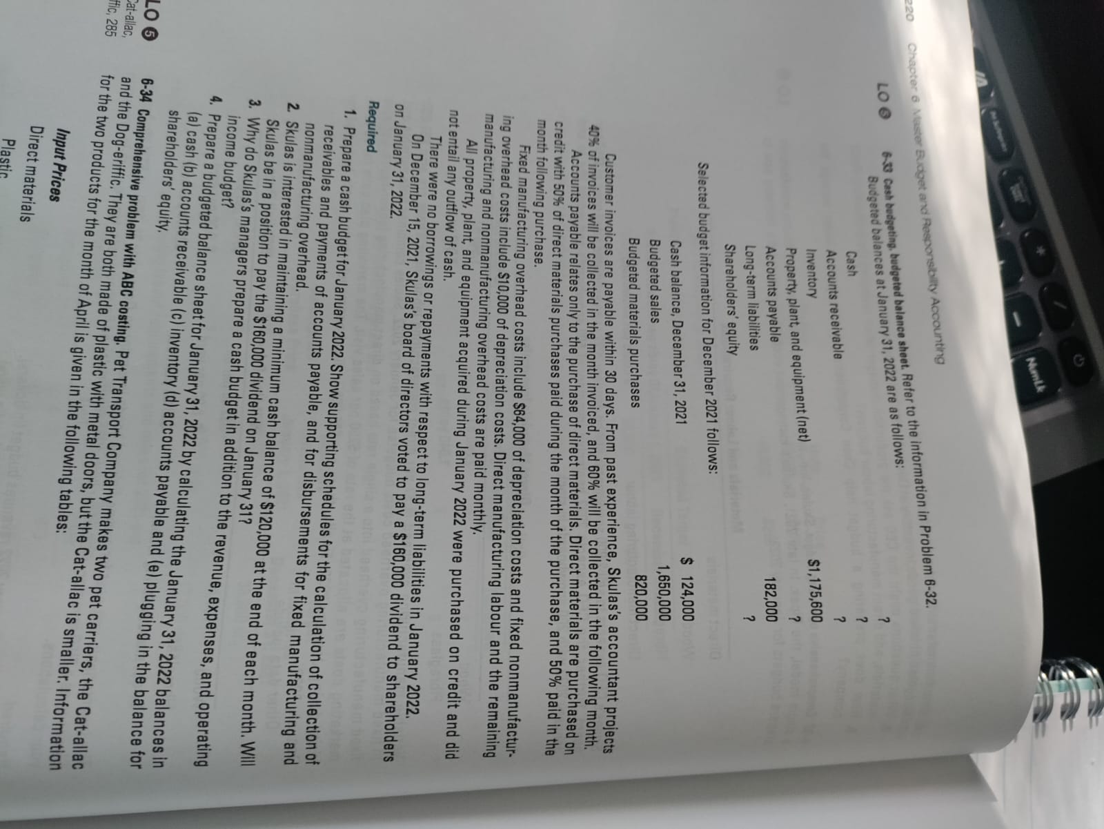 Solved Chapter 6 Mester Budget and Responsbilly Accounting | Chegg.com