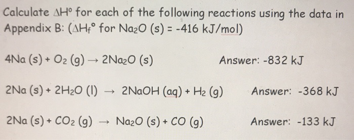 Solved Calculate AHo for each of the following reactions | Chegg.com