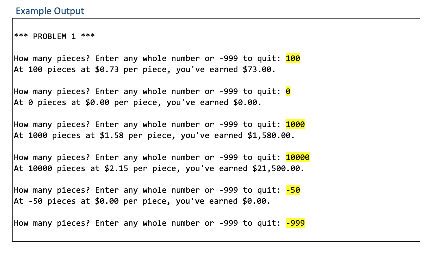 Solved Requirements Use The Appropriate Looping Construct 