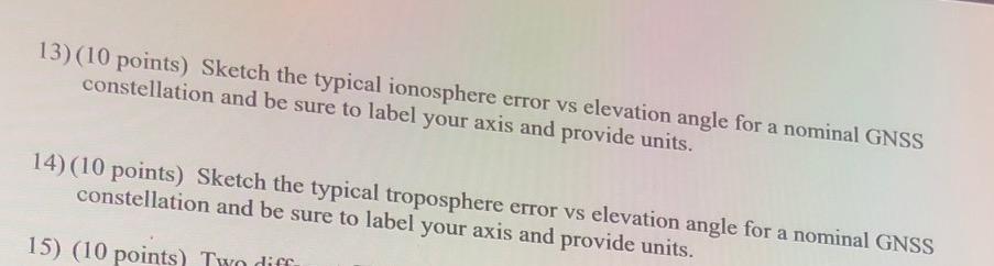 Solved 13 10 Points Sketch The Typical Ionosphere Error