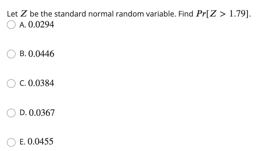 Solved Let Z Be The Standard Normal Random Variable Find 9620