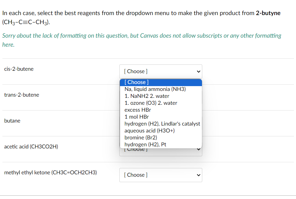 Solved In each case, select the best reagents from the | Chegg.com