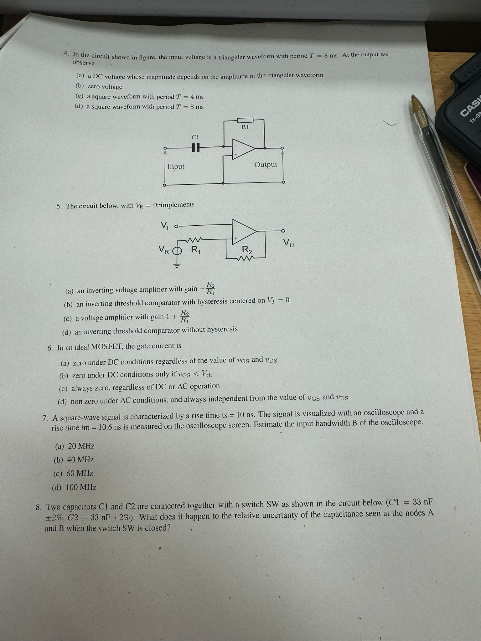 Solved In the circuit shown in figure, the input voltage is | Chegg.com