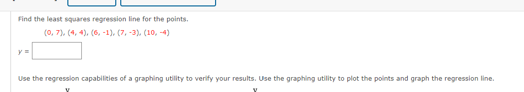 Solved Find the least squares regression line for the | Chegg.com