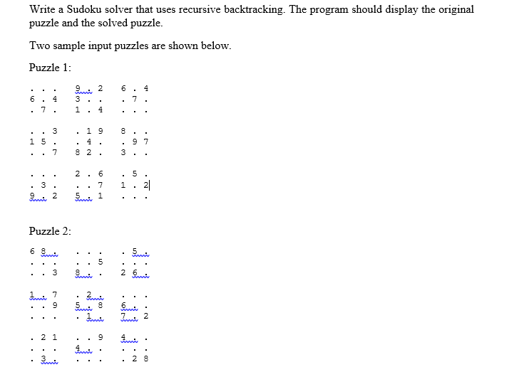 Write a Sudoku solver that uses recursive | Chegg.com