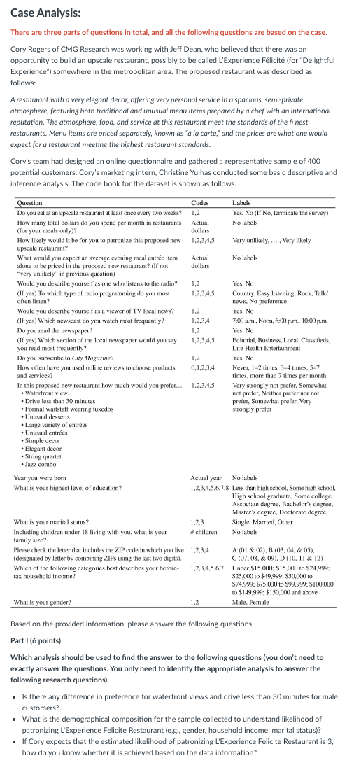 Solved Case Analysis: There are three parts of questions in | Chegg.com
