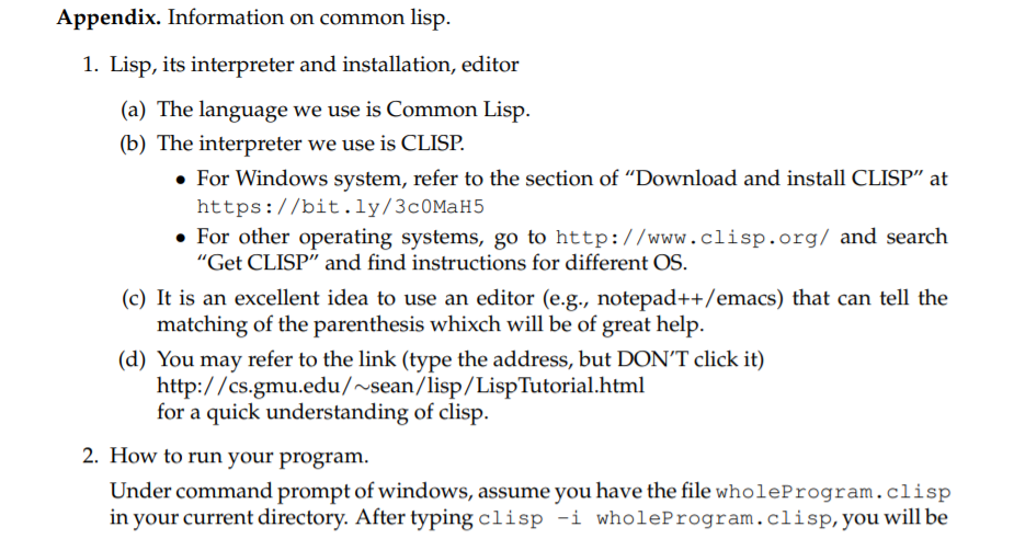 4. Using common lisp (on installation and its use see | Chegg.com