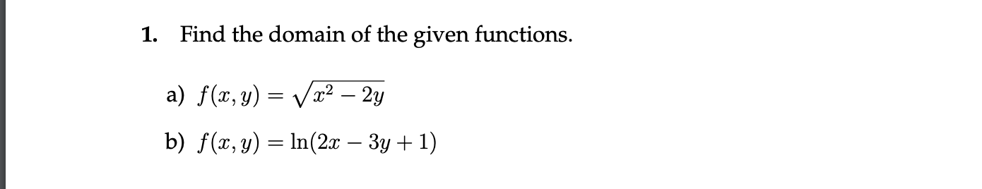 Solved 5.1Find the domain of the given | Chegg.com