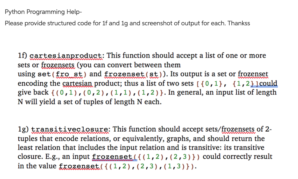 Solved Python Programming Help- Please provide structured | Chegg.com