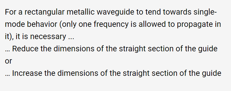 Solved For a rectangular metallic waveguide to tend towards | Chegg.com