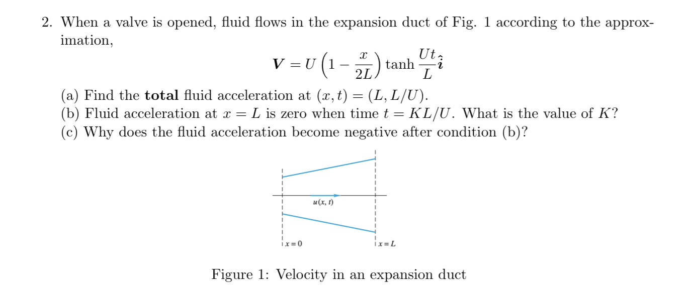 Solved When a valve is opened, fluid flows in the expansion | Chegg.com