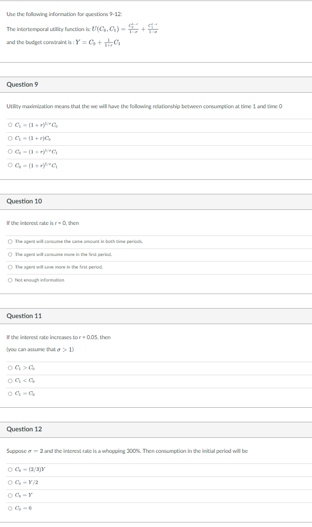 Solved Use the following information for questions 9-12: The | Chegg.com