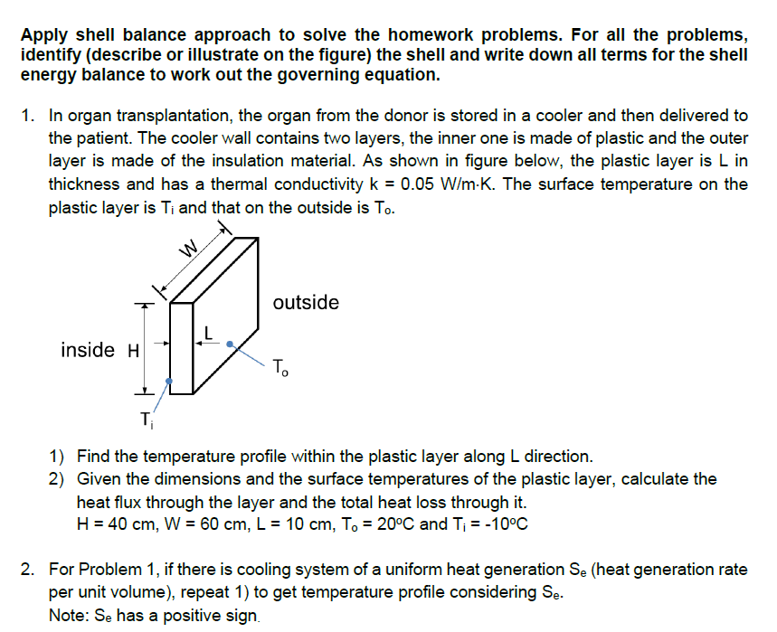 Solved Apply shell balance approach to solve the homework | Chegg.com