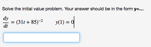 Solved Solve the initial value problem. Your answer should | Chegg.com
