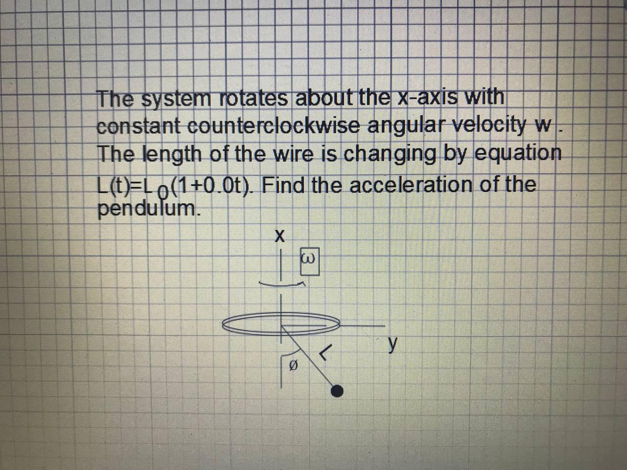 Solved The system rotates about the x-axis with constant | Chegg.com