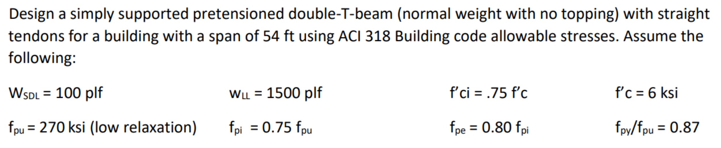 Solved Design a simply supported pretensioned double-T-beam | Chegg.com