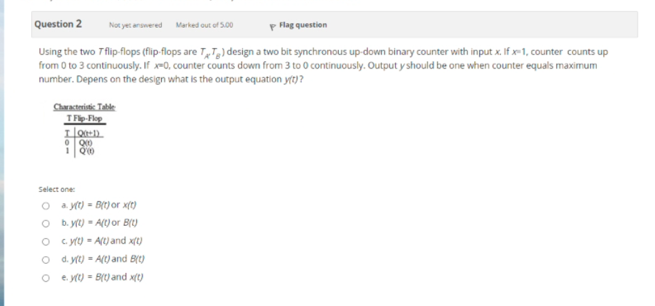 Solved Question 2 Not yet answered Marked out of 5.00 p Flag | Chegg.com