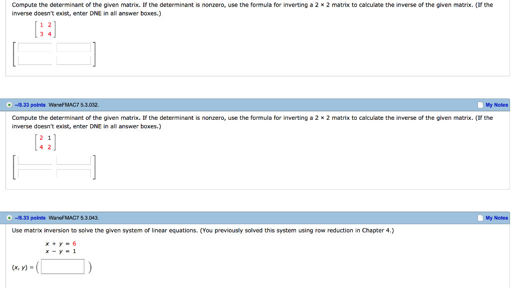 Solved Compute the determinant of the given matrix. If the | Chegg.com