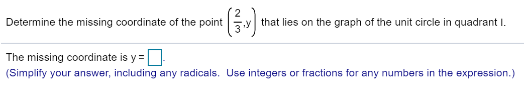 Solved Determine the missing coordinate of the point that | Chegg.com