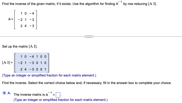 Solved Set up the matrix A | Chegg.com