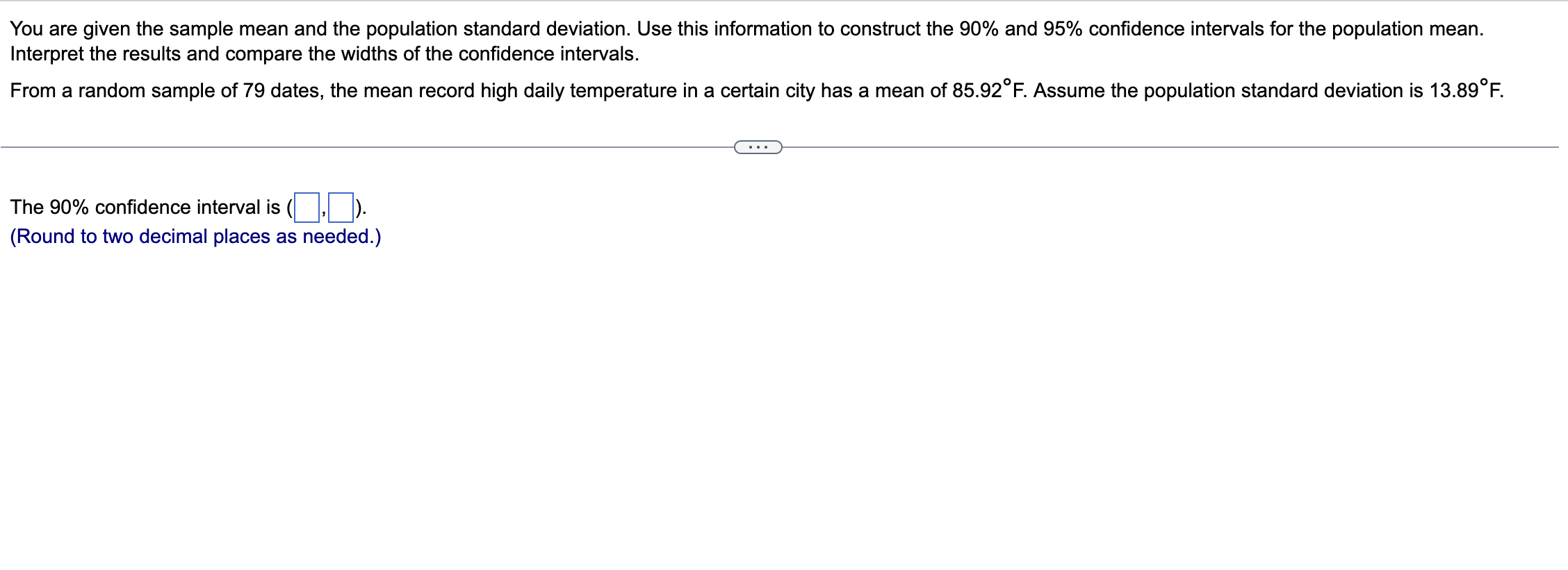 Solved Construct the confidence interval for the population | Chegg.com