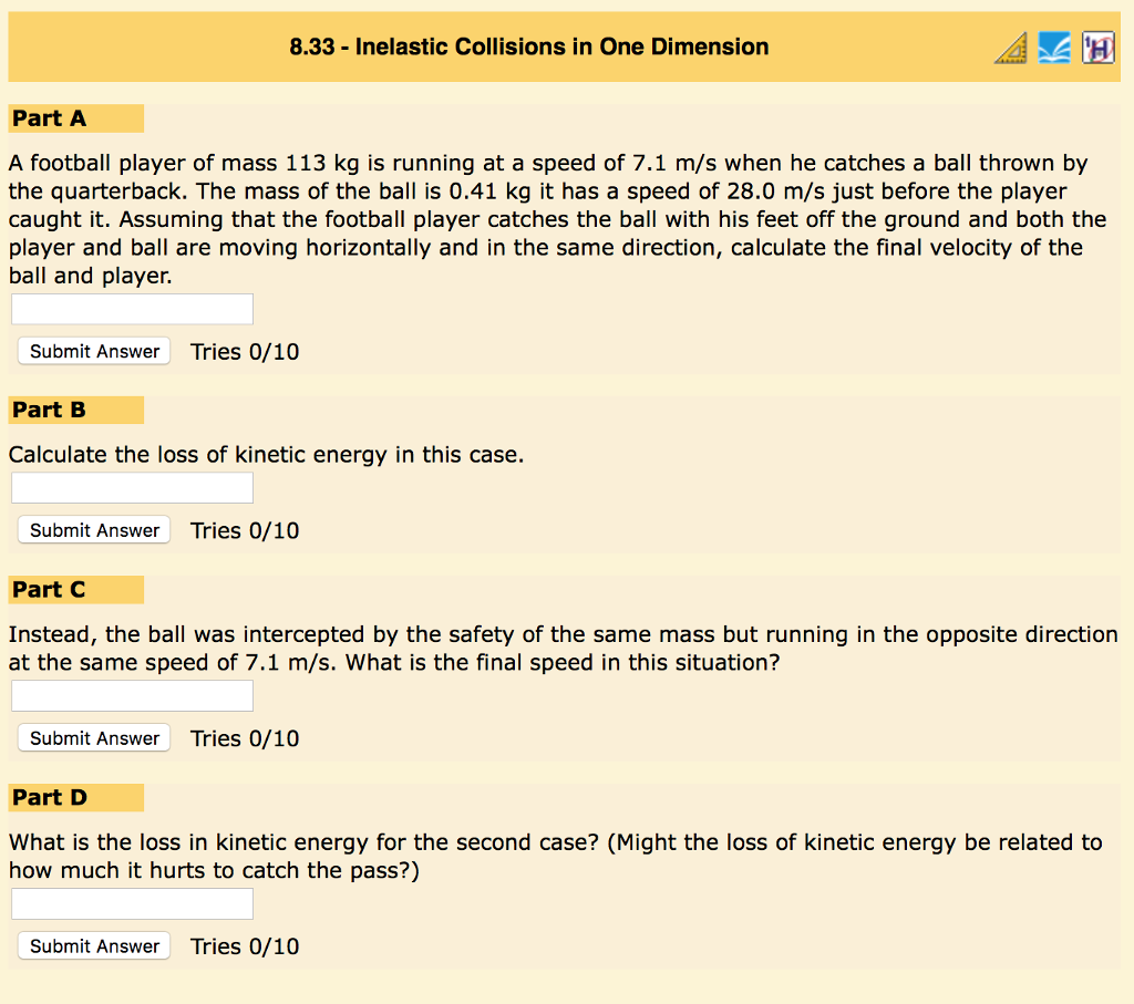 Solved 8.33 - Inelastic Collisions in One Dimension Part A A | Chegg.com