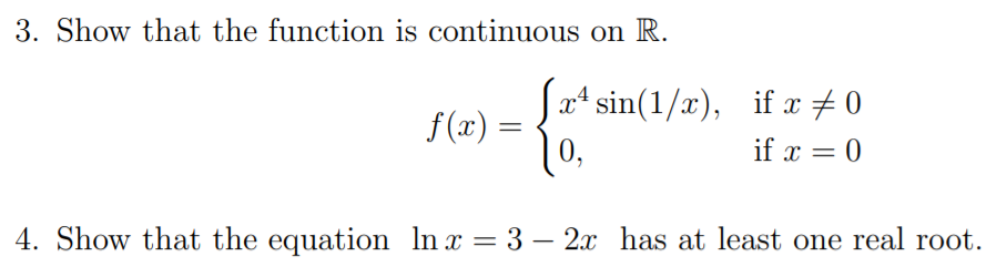 Solved 3. Show that the function is continuous on R. х f(x) | Chegg.com