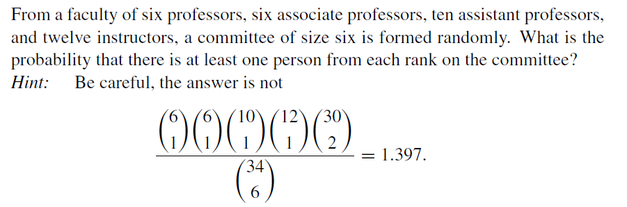 Solved From a faculty of six professors, six associate | Chegg.com