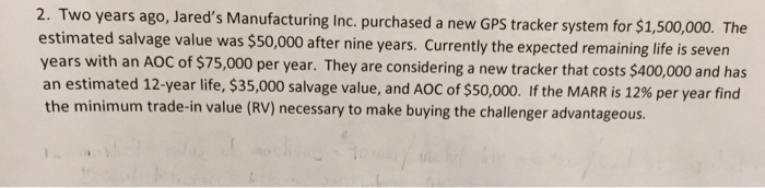 Solved 2. Two years ago, Jare estimated salvage value was | Chegg.com