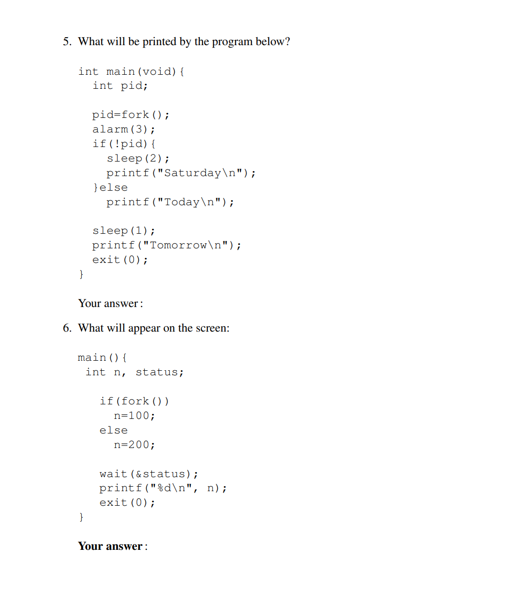Solved 1. Let a process P create a child process P1 and a | Chegg.com