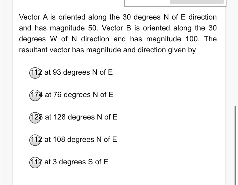 Solved Vector A is oriented along the 30 degrees N of E | Chegg.com