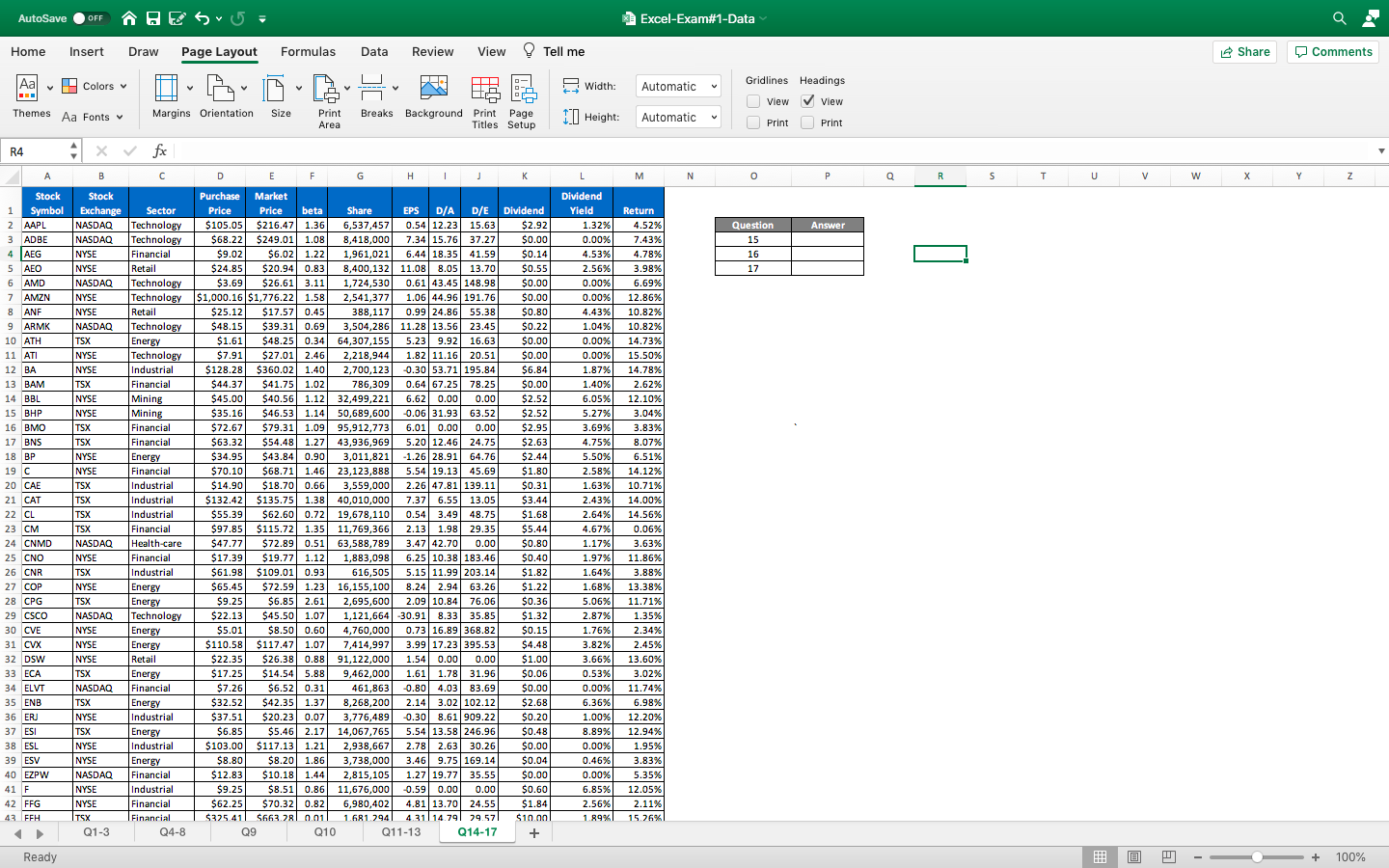 Solved Use Excel function determine how many stocks in | Chegg.com