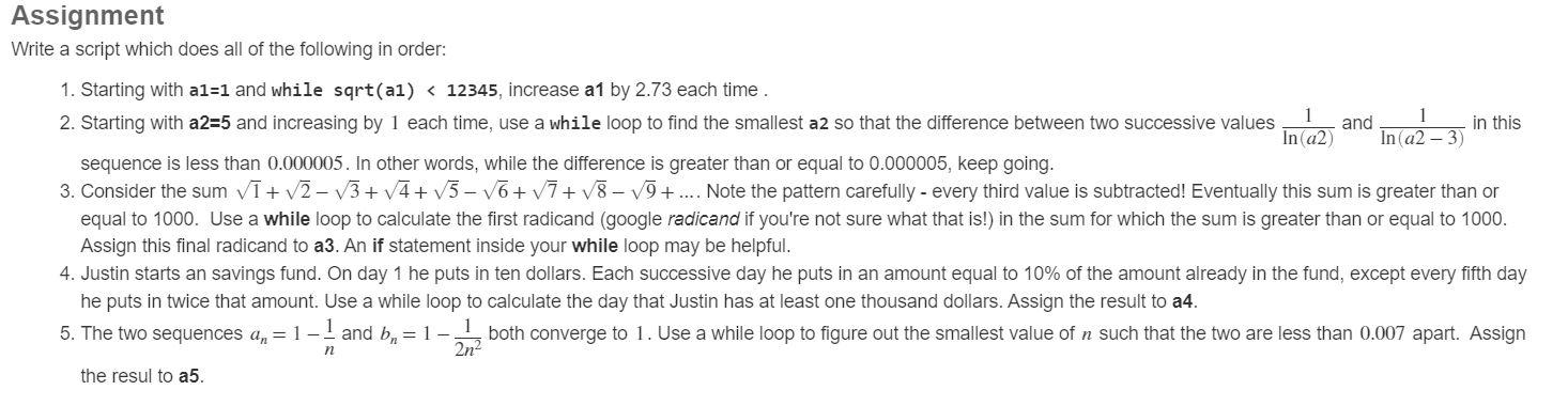 Solved Write a script which does all of the following in | Chegg.com