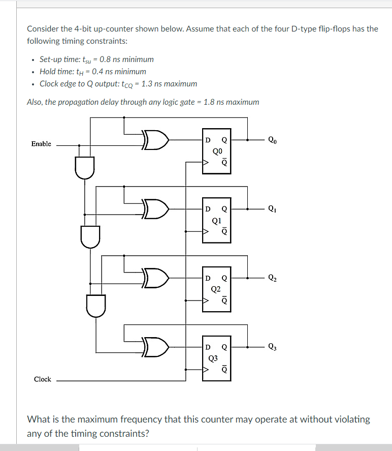 Solved Consider the 4-bit up-counter shown below. Assume | Chegg.com