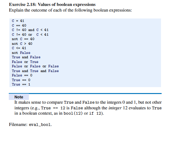 Solved Exercise 218 Values Boolean Expressions Explain Outcome Following Boolean Expressions 