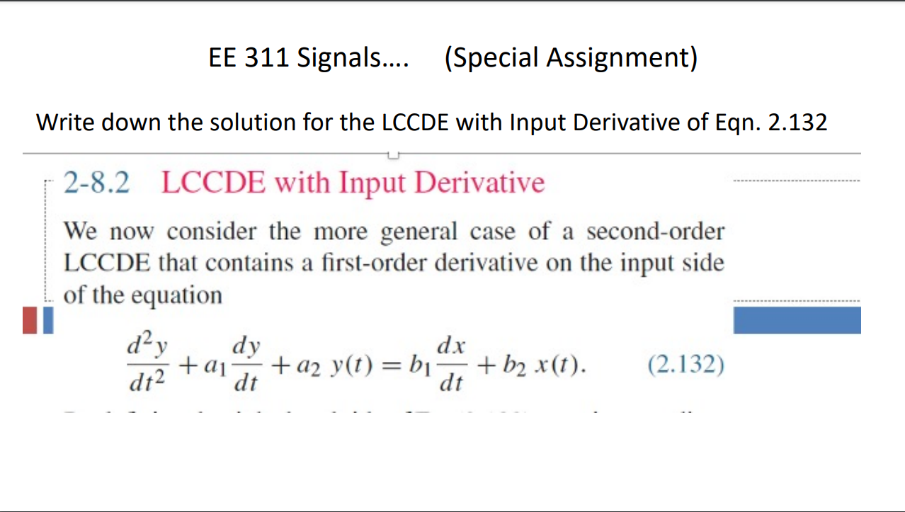 Solved EE 311 Signals.... (Special Assignment) Write down | Chegg.com